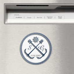 Anchor Monograms, Nautical wedding save the date Magnet | Zazzle