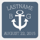 Nautical Navy Monogram Stickers | Zazzle.com