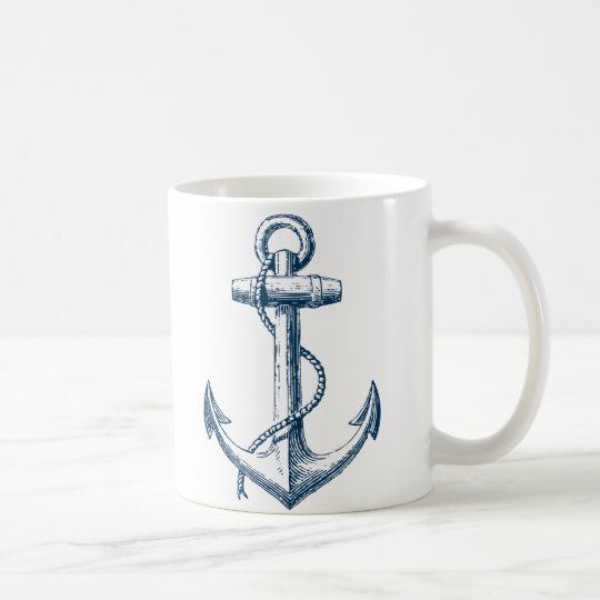 Anchor Nautical Mug Gift Navy Blue White | Zazzle.com