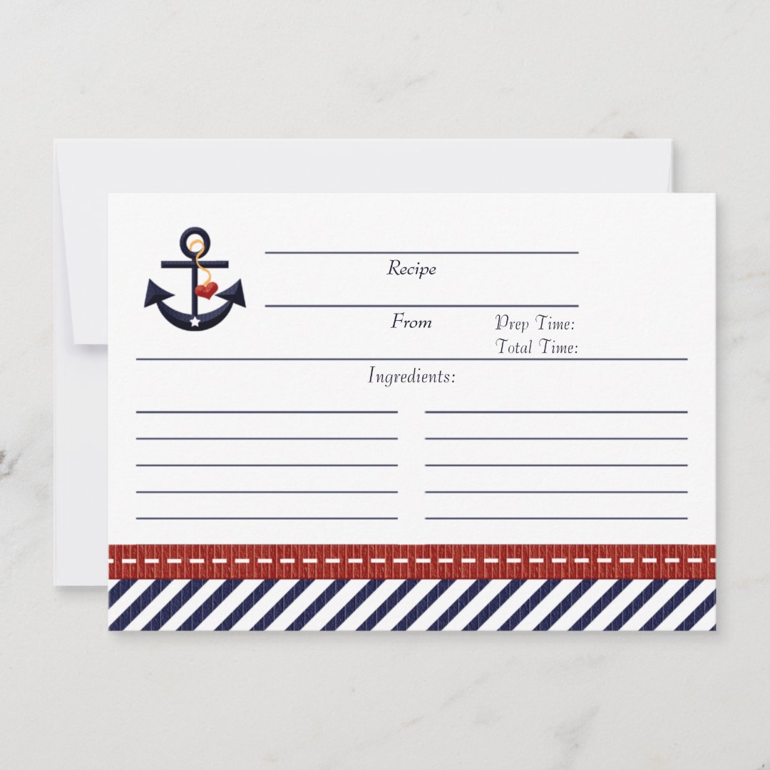 Anchor Recipe Card | Zazzle
