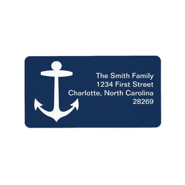 Anchor Silhouette Return Address Label | Zazzle