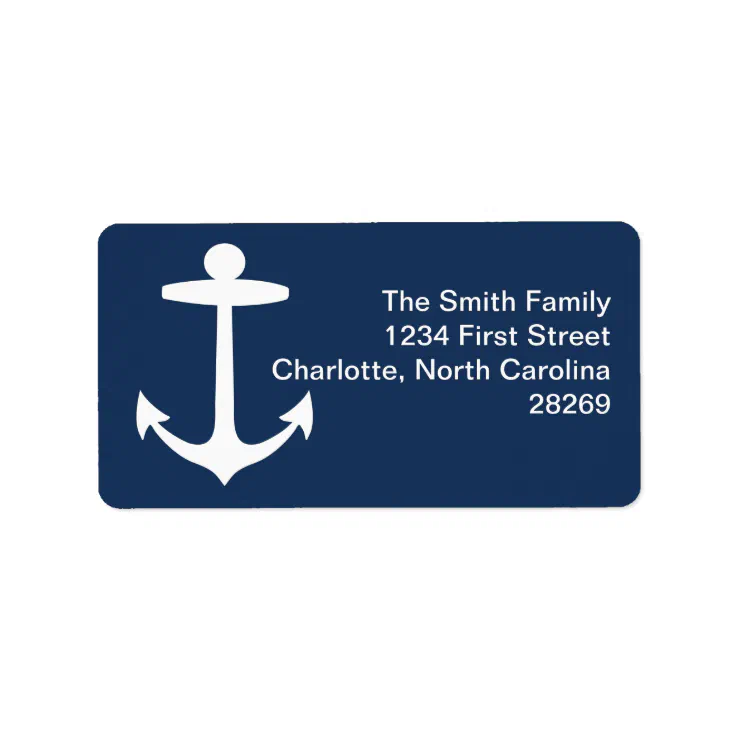Anchor Silhouette Return Address Label | Zazzle