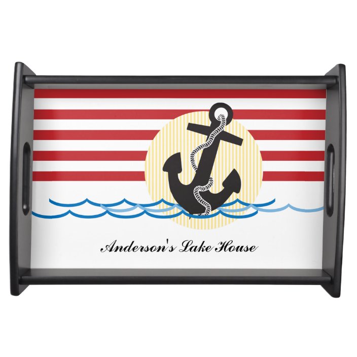 Anchor, Sun and Water Personalized Serving Tray | Zazzle.com