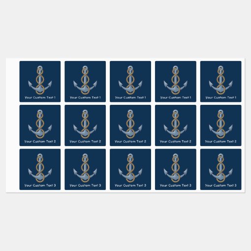 Anchor with Rope Labels | Zazzle