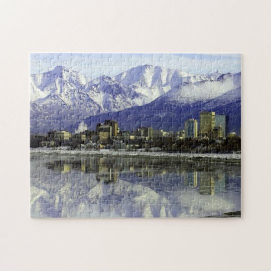 Anchorage Alaska Skyline Jigsaw Puzzle | Zazzle.com
