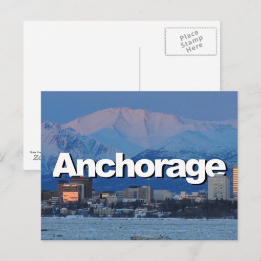 Anchorage Alaska Skyline with Anchorage in the Sky Postcard | Zazzle