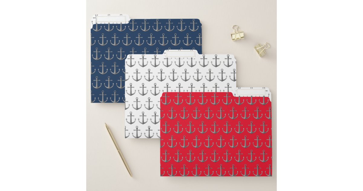 Anchors Aweigh - A Nautical Pattern File Folder | Zazzle