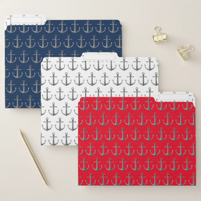 Anchors Aweigh - A Nautical Pattern File Folder | Zazzle