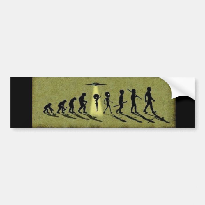 Ancient Aliens evolution UFO life bumper sticker | Zazzle.com
