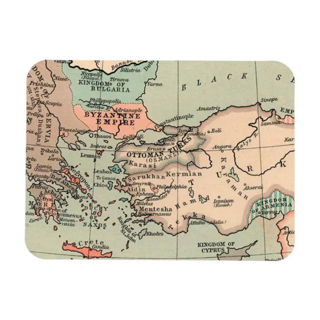 Ancient Byzantine Empire Map Magnet | Zazzle