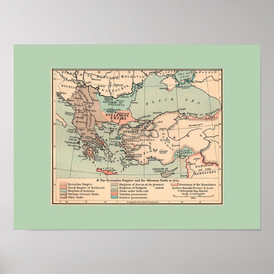 Ancient Byzantine Empire Map Poster | Zazzle