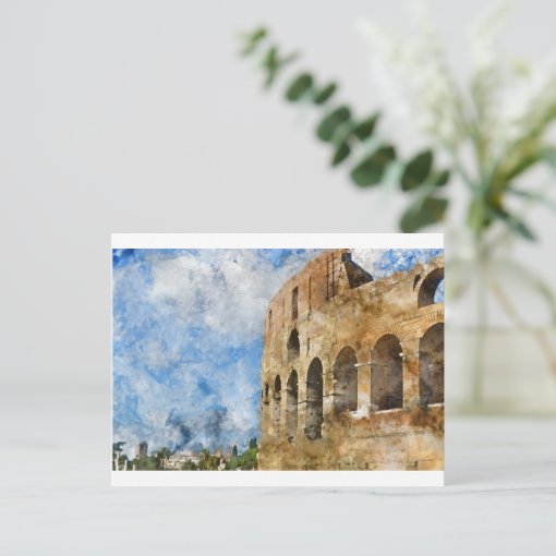 Ancient Colosseum in Rome Italy Postcard | Zazzle