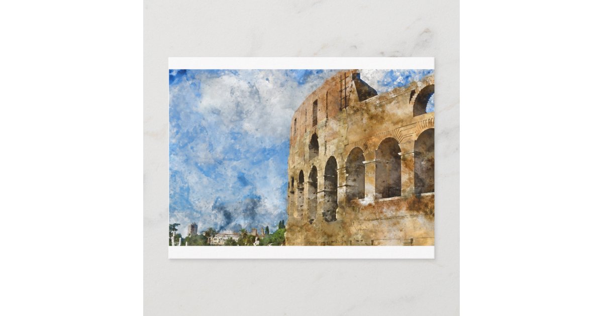 Ancient Colosseum in Rome Italy Postcard | Zazzle
