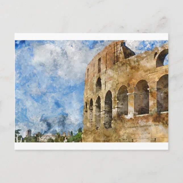 Ancient Colosseum in Rome Italy Postcard | Zazzle
