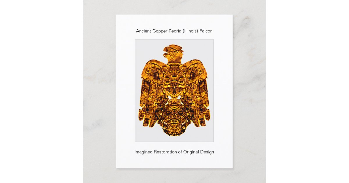Ancient Copper Peoria Falcon Found 1859 Card | Zazzle