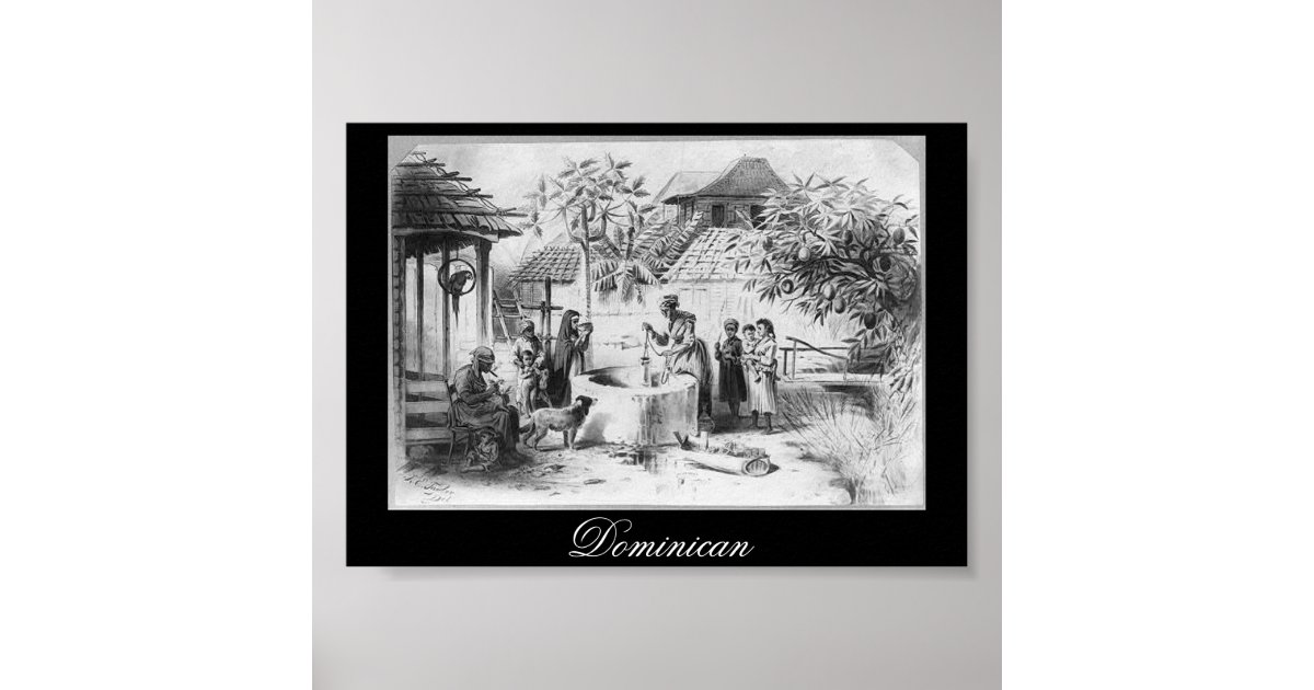 Ancient Dominican Republic Painting circa 1871 Poster | Zazzle