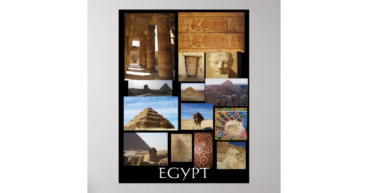 Ancient Egypt Archeology Pyramids Statues Poster | Zazzle