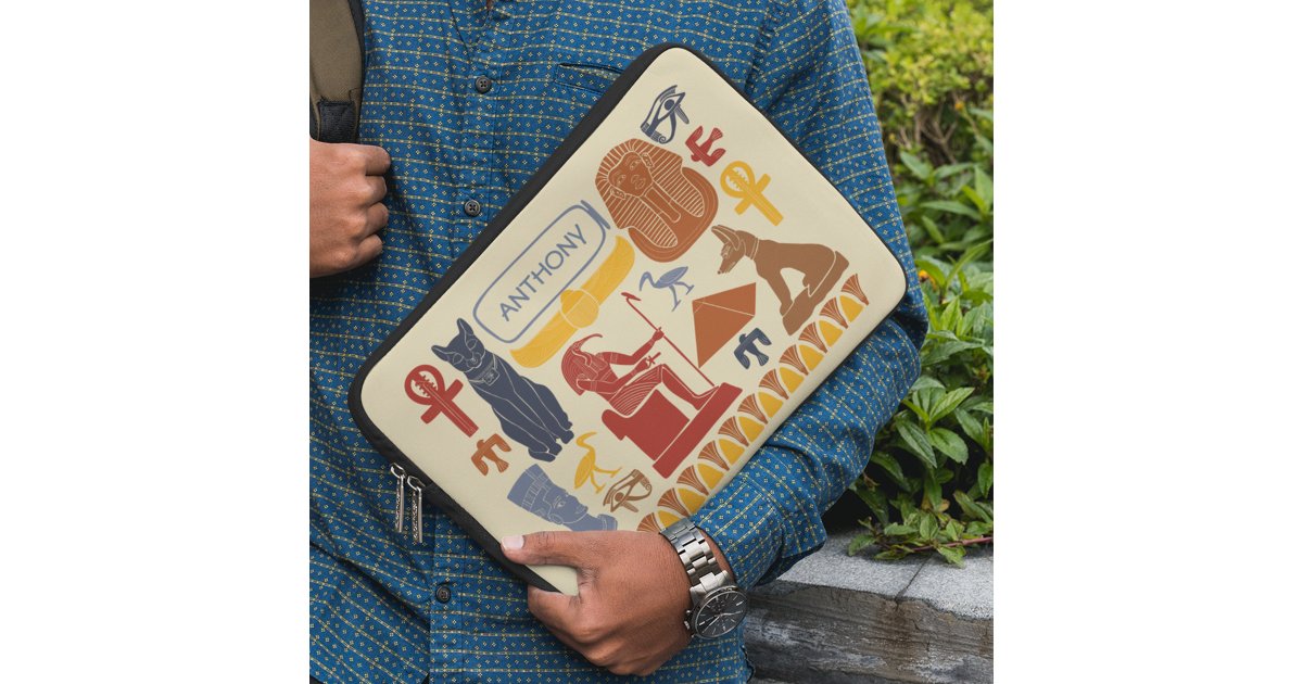 Ancient Egypt Egyptian Graphics Collage Laptop Sleeve | Zazzle