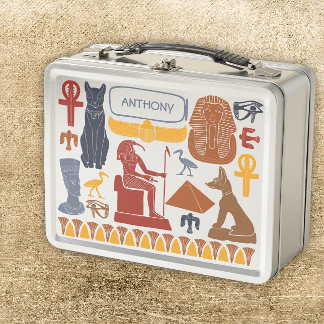 Ancient Egypt Egyptian Graphics Collage Metal Lunch Box | Zazzle