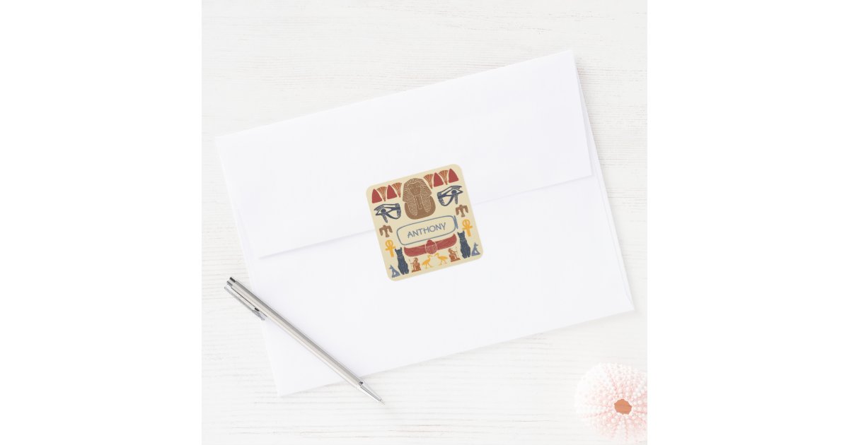 Ancient Egypt Egyptian Graphics Collage Square Sticker | Zazzle