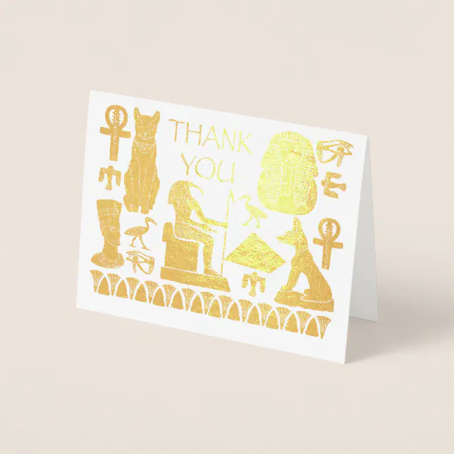 Ancient Egypt Egyptian Graphics Collage Thank You Foil Card | Zazzle