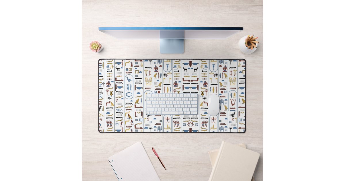 Ancient Egypt Pharaoh Hieroglyphs Archaeology Desk Mat | Zazzle