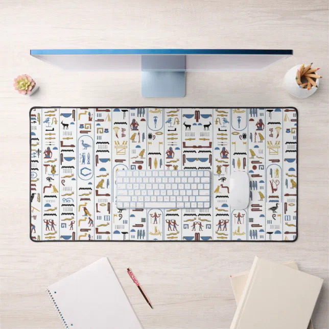 Ancient Egypt Pharaoh Hieroglyphs Archaeology Desk Mat | Zazzle