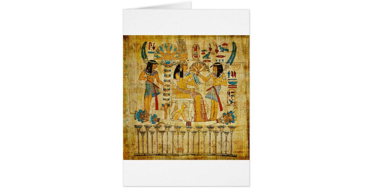 Ancient Egypt Tapestry Scroll Heirogliphics Cards | Zazzle