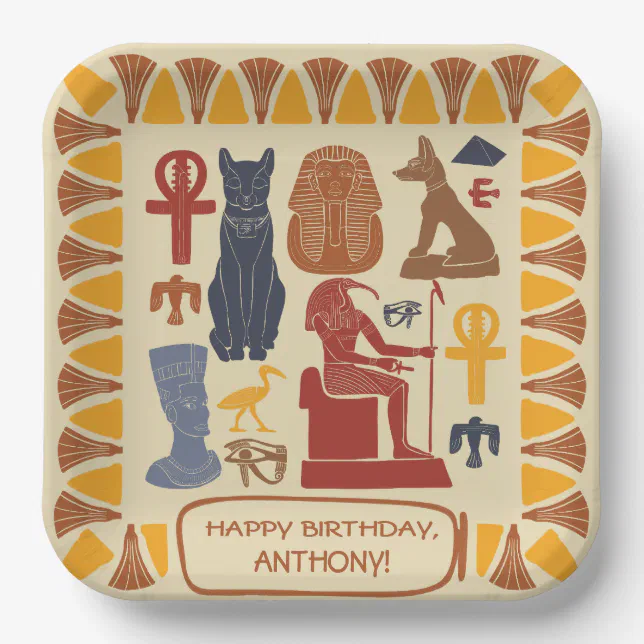 Ancient Egypt Themed Custom Party Paper Plates | Zazzle