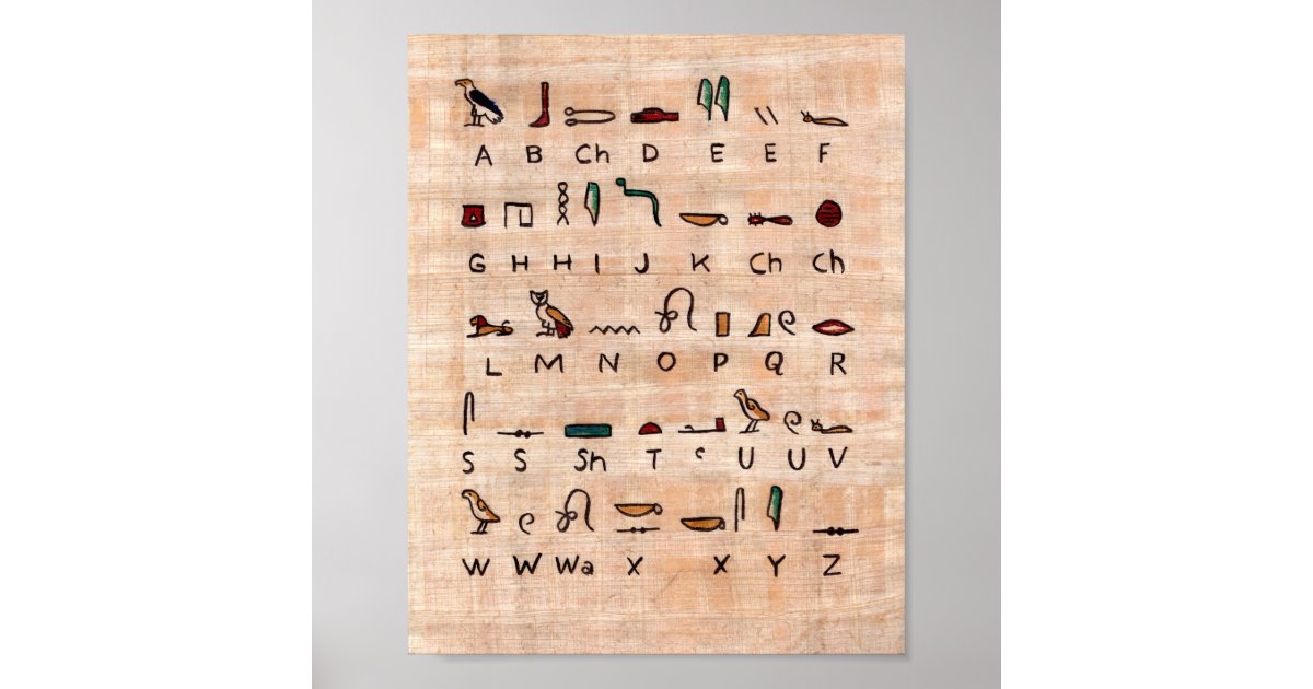 Ancient Egyptian Alphabet Poster | Zazzle