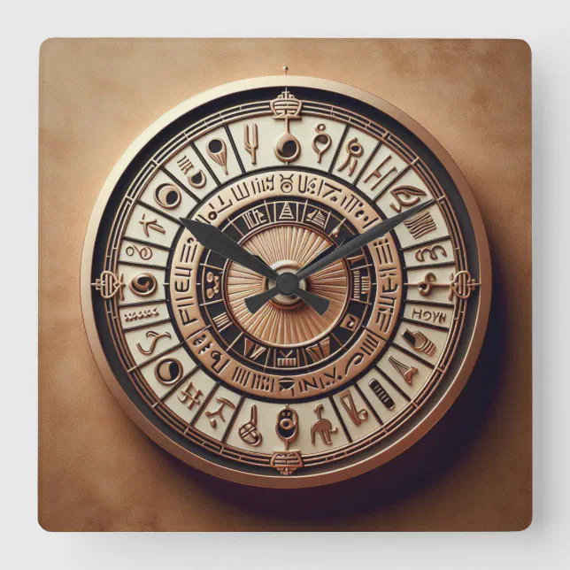 Ancient Egyptian Background 04 Square Wall Clock | Zazzle