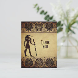Ancient Egyptian God Thoth Golden Thank You Postcard | Zazzle