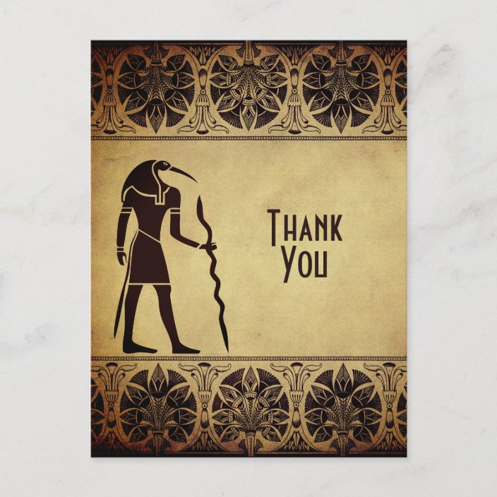 Ancient Egyptian God Thoth Golden Thank You Postcard | Zazzle.com