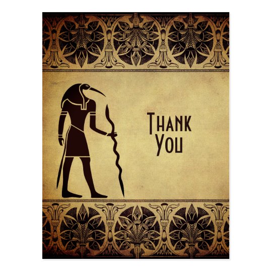 Ancient Egyptian God Thoth Golden Thank You Postcard | Zazzle.com