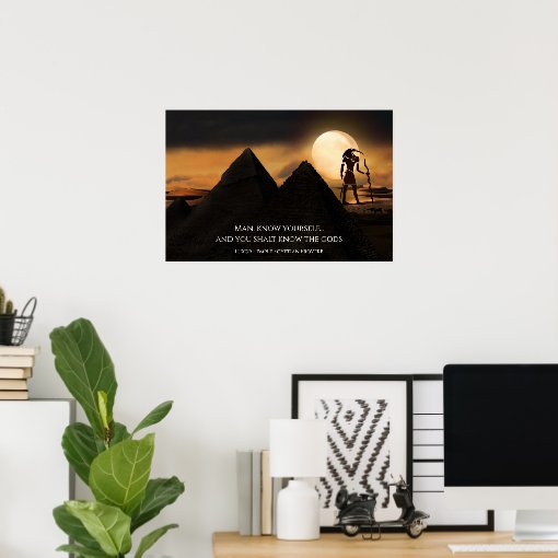 Ancient Egyptian God Thoth, Pyramids and Proverb Poster | Zazzle