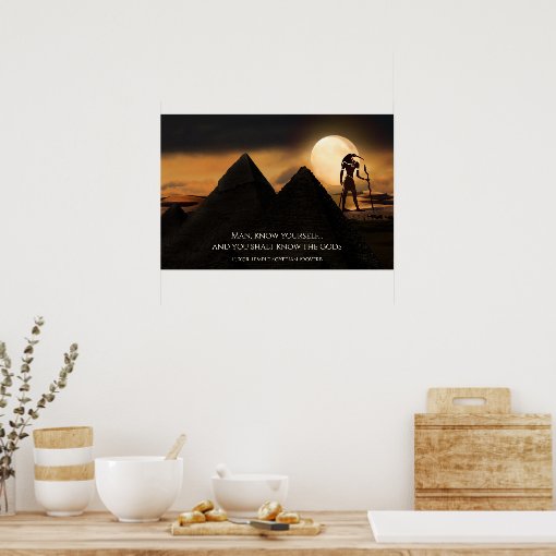 Ancient Egyptian God Thoth, Pyramids and Proverb Poster | Zazzle