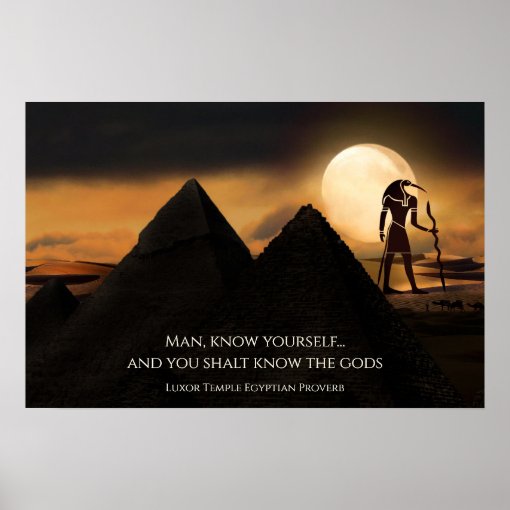 Ancient Egyptian God Thoth, Pyramids and Proverb Poster | Zazzle