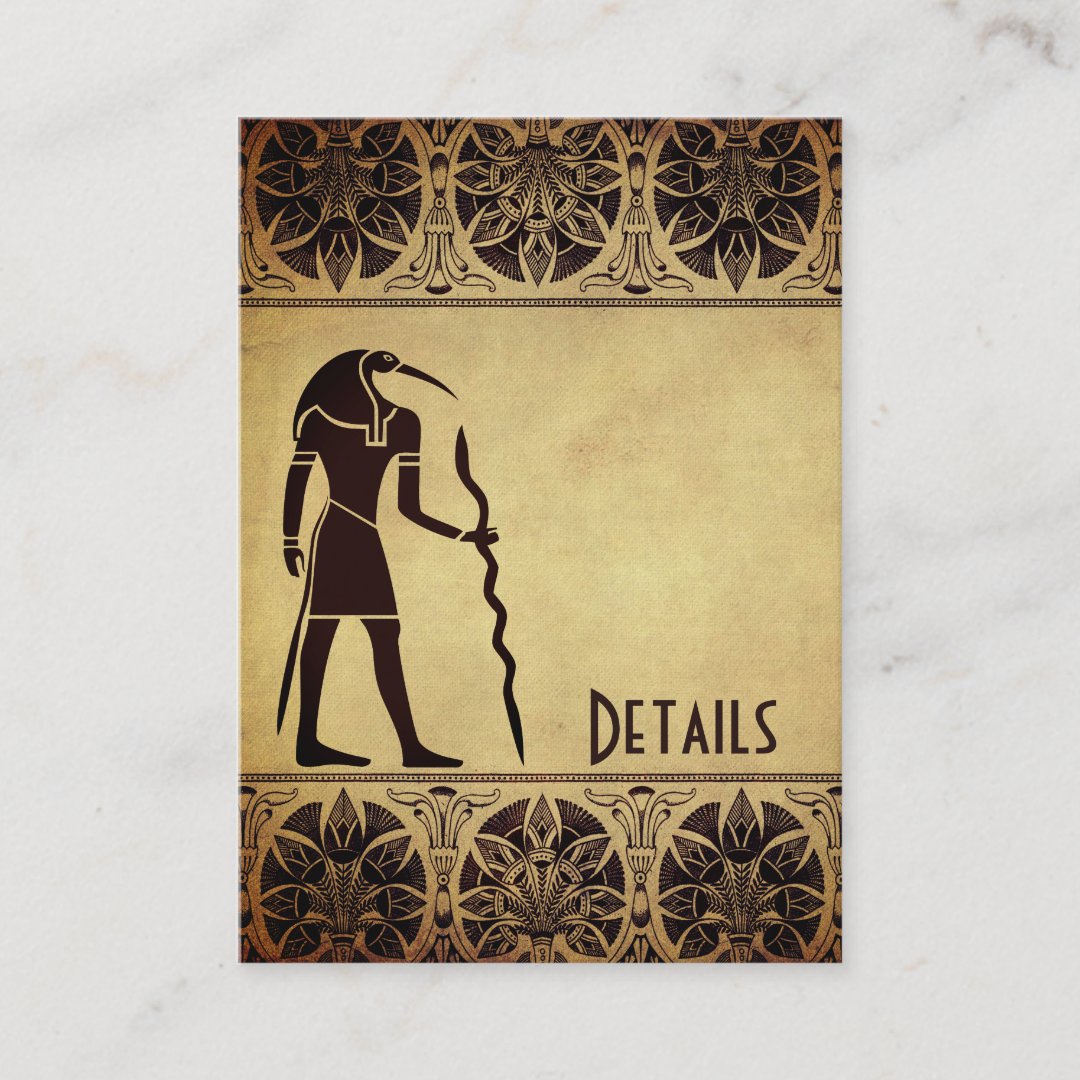 Ancient Egyptian God Thoth, Quill and Ink Wedding Enclosure Card | Zazzle