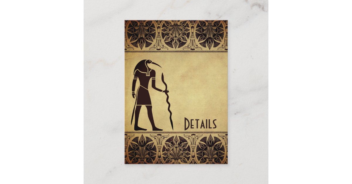 Ancient Egyptian God Thoth, Quill and Ink Wedding Enclosure Card | Zazzle