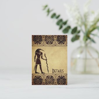 Ancient Egyptian God Thoth, Quill and Ink Wedding Enclosure Card | Zazzle