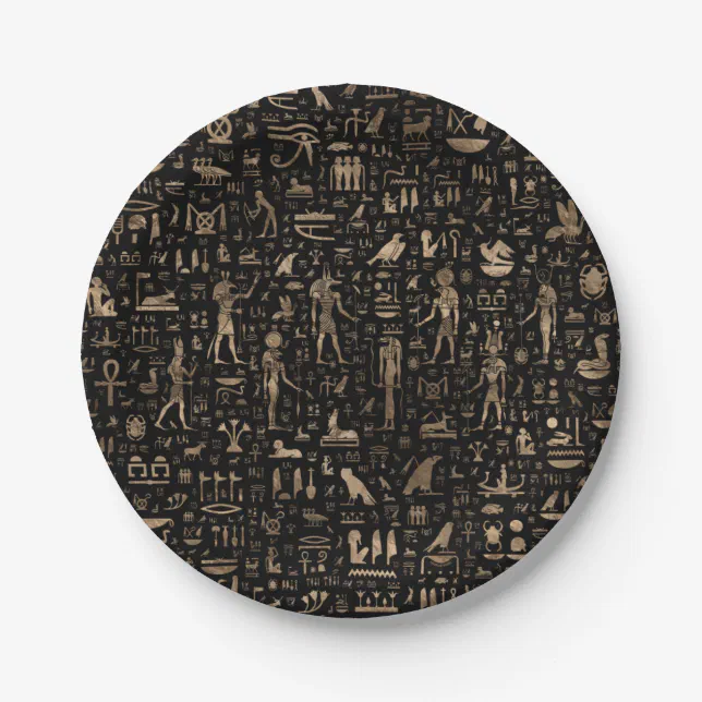 Ancient Egyptian Gods and hieroglyphs Paper Plates | Zazzle