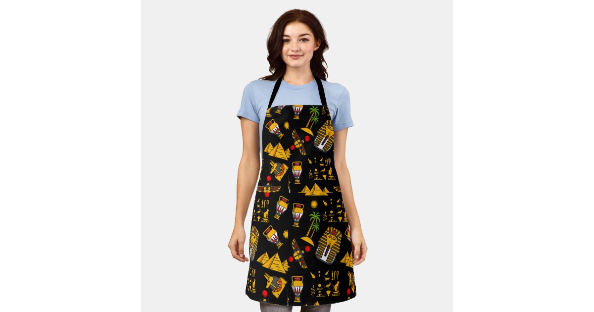 Ancient Egyptian Hieroglyphic Pattern Background Apron | Zazzle