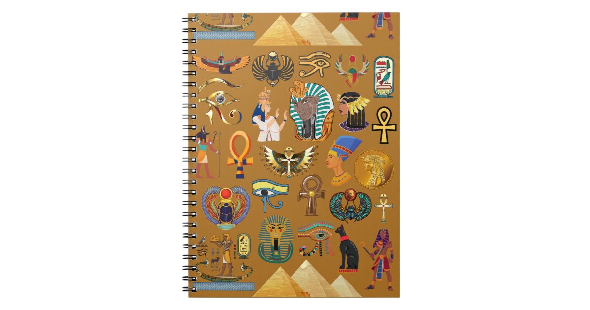 Ancient Egyptian Hieroglyphic -Pattern Hieroglyphi Notebook | Zazzle