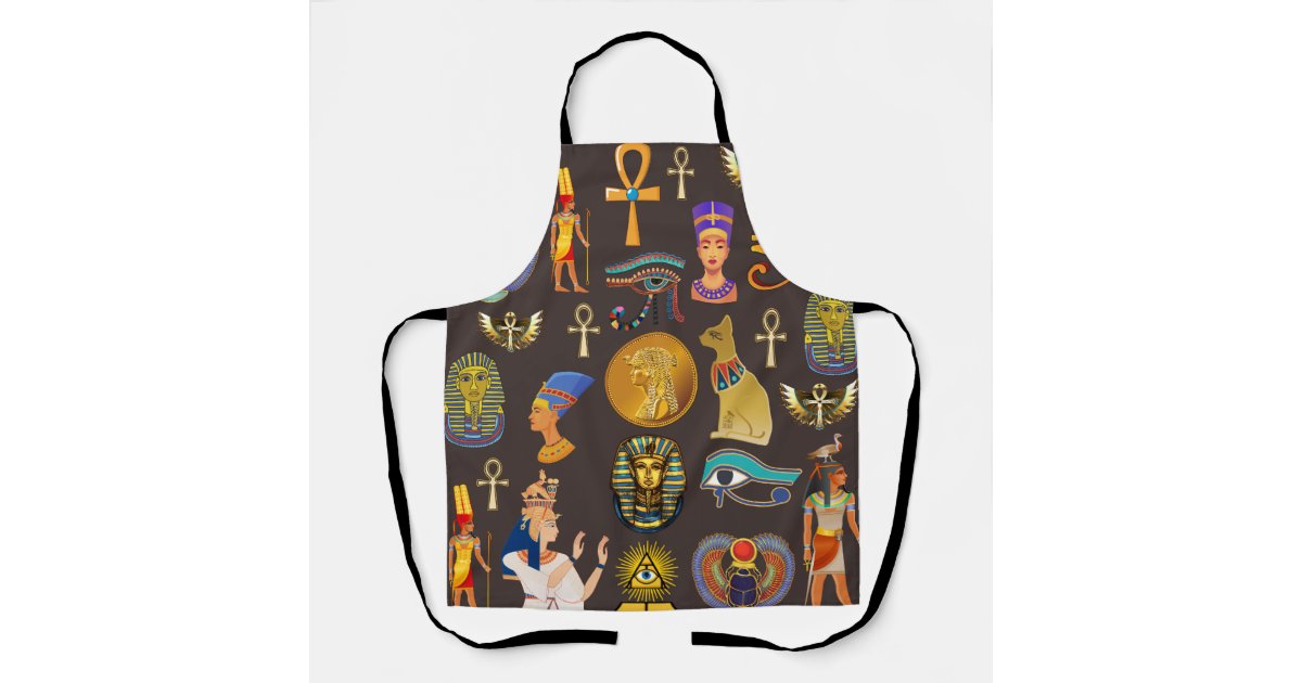 Ancient Egyptian Hieroglyphic Pattern Symbol Apron | Zazzle
