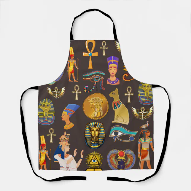 Ancient Egyptian Hieroglyphic Pattern Symbol Apron | Zazzle