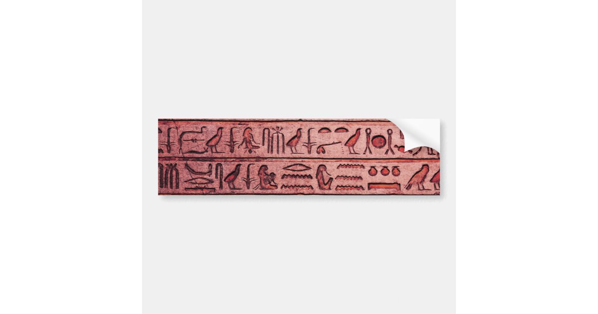 Ancient Egyptian Hieroglyphs Red Bumper Sticker | Zazzle