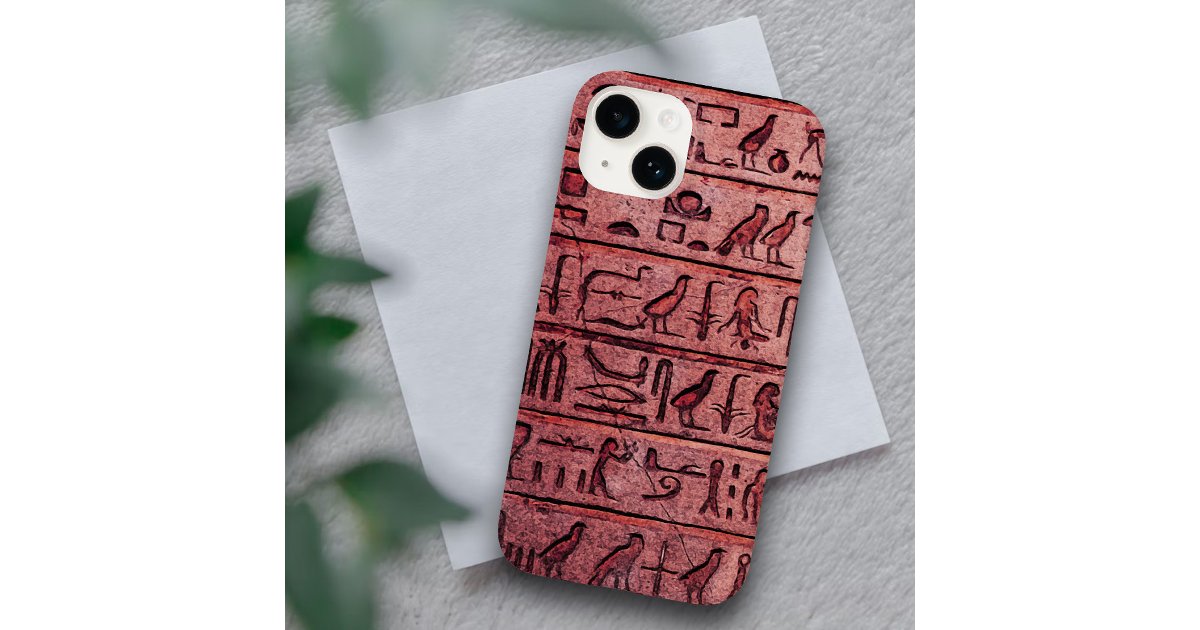 Ancient Egyptian Hieroglyphs Red iPhone 14 Case | Zazzle
