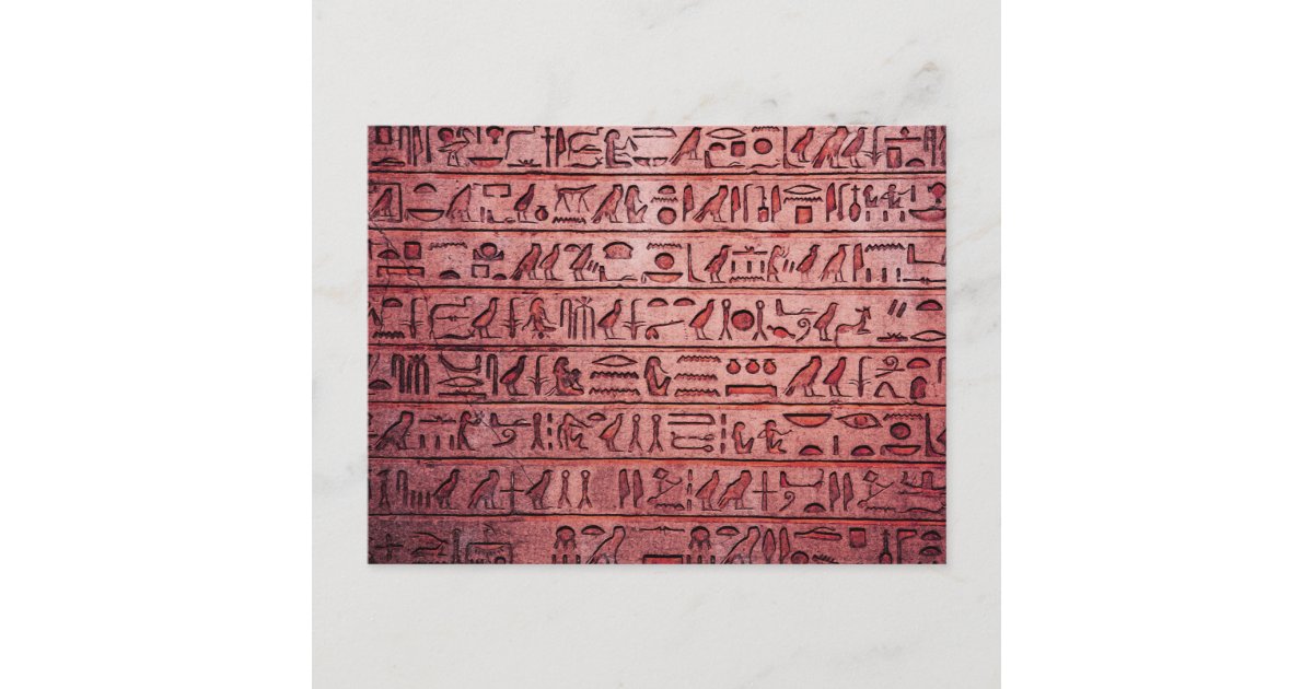 Ancient Egyptian Hieroglyphs Red Postcard | Zazzle