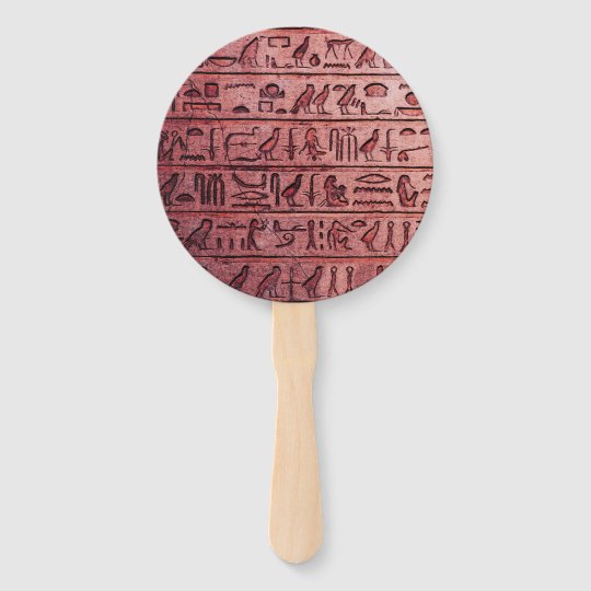 Ancient Egyptian Hieroglyphs Red Round Hand Fan | Zazzle.com