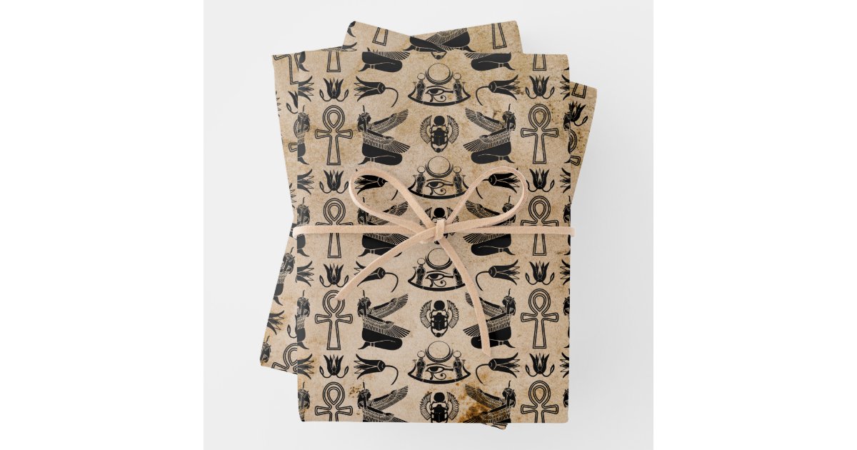 Ancient Egyptian Hieroglyphs Wrapping Paper Sheets | Zazzle